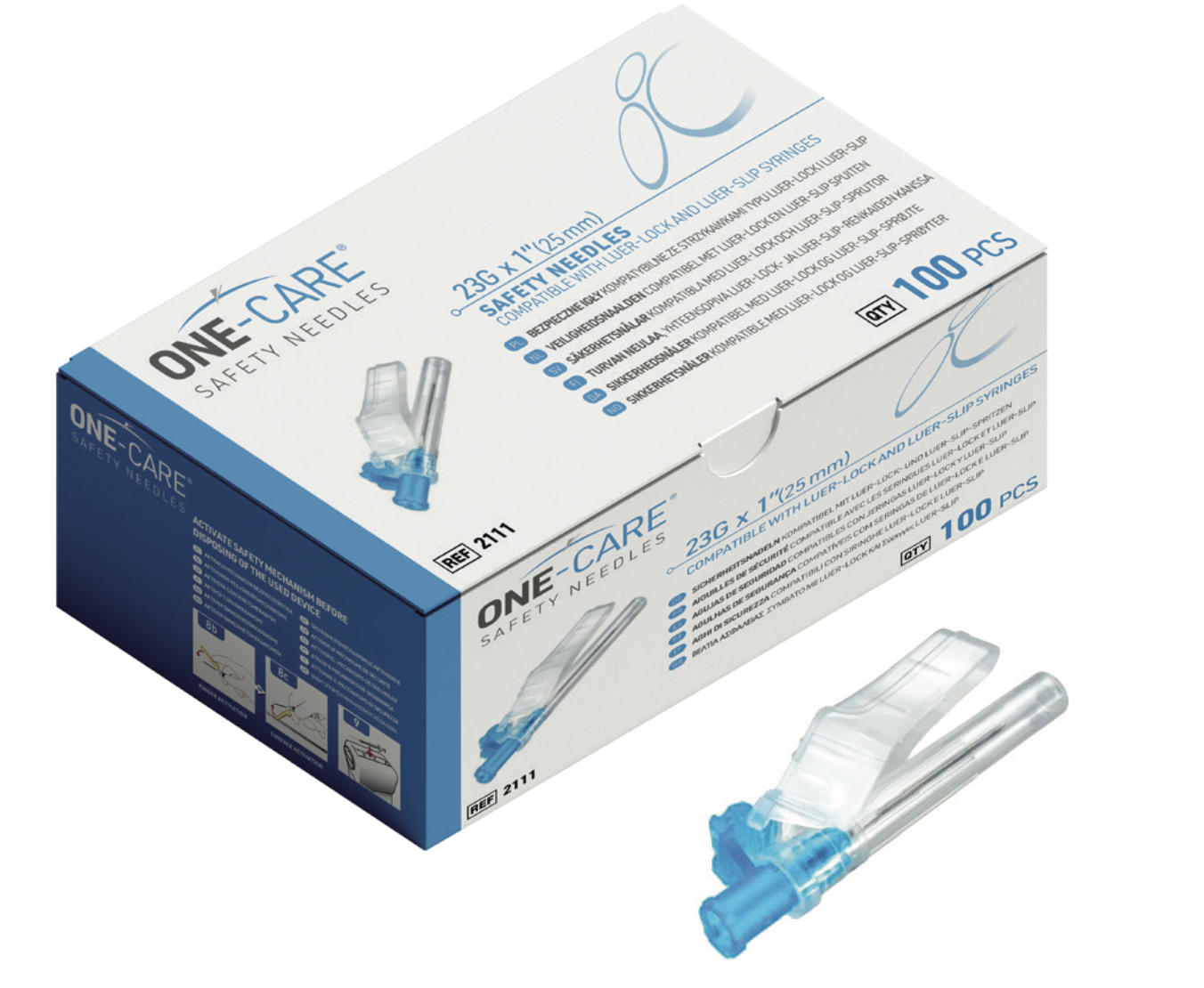 (Box) ONE-CARE Safety Needles (25mm), 100/bx, 20bx/cs – Big Ben Medical ...